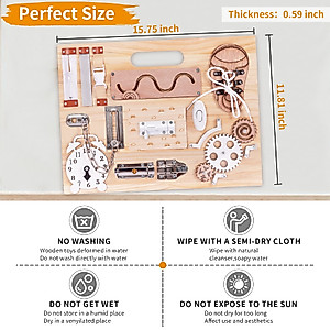 HAN-MM Montessori Busy Board for Toddlers Blackboard with 8 Maker and Eraser Wooden Montessori Toys for Toddlers - Travel Toy with Educational Activities and Fine Motor Skills Activity Buckle Toy