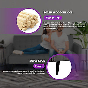 TYBOATLE 65“ Modern Fabric Linen Upholstered Convertible 2 USB Ports Folding Futon Couch Sofa Bed, Foldable Loveseat Furniture for Compact Small Space, Dorm, Living Room Apartment, Office (Dark Grey)