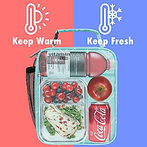 opux Insulated Lunch Box for Adult Men Women, Thermal Lunch Bag for Kids Boys Girls Teens, Soft Compact Lunch Cooler Bag for Work School Picnic, Reusable Small Lunchbox Lunch Pail Kit (Teal)