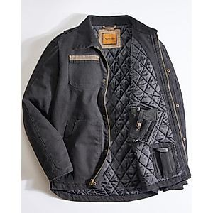 Venado Concealed Carry Jacket for Men - Heavy Duty Canvas - Conceal Carry Pockets (Black, X-Large Tall)