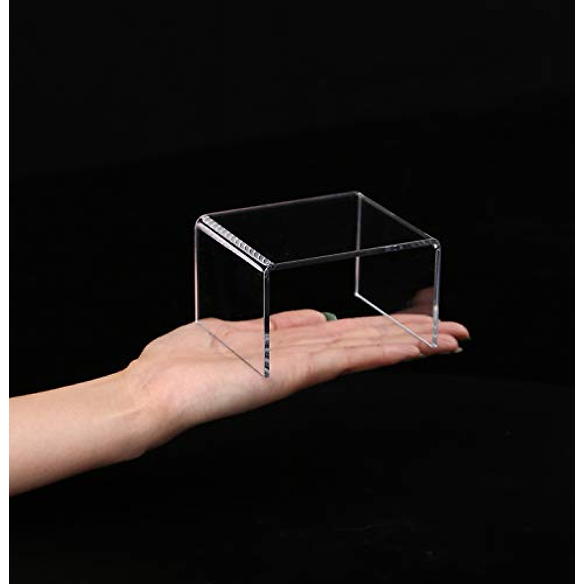 Jusalpha 6 -Piece Strong Clear Acrylic Rectangular Riser For Retail, Shelf Showcase Fixtures for Jewelry, Display Stand for Amiibo Funko POP Figures, Cupcakes, Food Display (2)