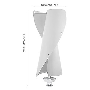 Wind Turbine Wind Generator Kit, 2 Ring Blades Wind Turbine with Controller 400W 12V DC, Vertical Axis Wind Generator Kit Wind Generator Windmill for Home Garden Boat Street Lighting (White)