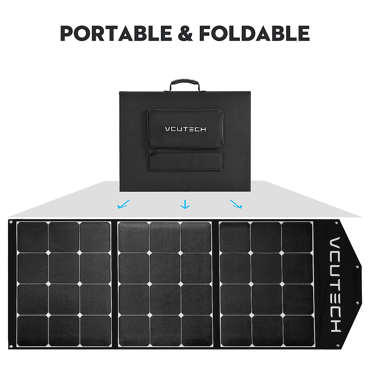 Portable Solar Panels for Power Station, 200 Watt Foldable Solar Panel Kit with MC-4 to XT60 for Power Bank Charging, IP55 Waterproof, Camping Accessories, Solar Generator, RV Accessories by VCUTECH
