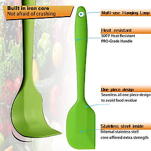 16 Pieces Silicone Spatula, 8.3 inch Small Spatulas Heat-Resistant Non-stick with Stainless Steel Core For Cake Cream Cooking Gadget