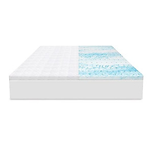 SensorPEDIC Majestic 2-Inch Gel Swirl Memory Foam Mattress Topper, Full, White