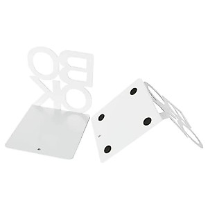 Ruoxian 1 Pair Bookends Book Ends Book Holder Nonskid Metal Book Shelves for Bookrack Desk Books Home Decorative (Book-White)