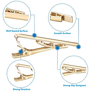 Selizo 4Pcs Tie Clip Tie Bar Tie Clips For Men