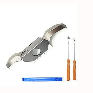 Akiimy Replacement 2 Sets Silver New LB RB Bumpers Triggers Parts with T8 T6 Screwdriver Repair Tool for Xbox One Elite Controller & with a 3.5mm Jack Replacement Bumpers