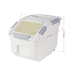 Grain Storage Container 20 lb (10 Liter) with Wheels Seal Locking Lid PP(Pack-2)