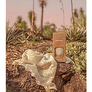 Zenviro Boho Throw Blanket - Beige, Cream Crochet Blankets - Hand Knitted Blanket - Couch Sofa Bed Blanket - Vintage Lace Blanket (50"x60")