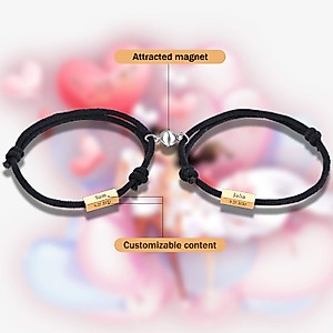 ORFAN Attract Couples Bracelets Custom Couple Bracelet for Him and Her Set Promise Rope Braided Bracelet Set for Couples