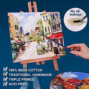 Canvas Panels 8x10 Inch 12-Pack, 10 oz Double Primed Acid-Free 100% Cotton Paint Canvases for Painting, Blank Flat Canvas Board for Acrylics Oil Watercolor Tempera Paints