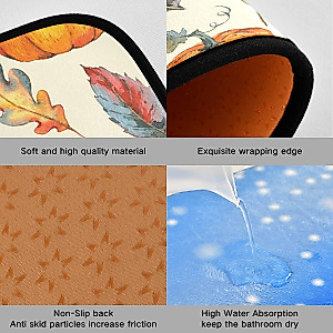 Emelivor Pumpkins Kitchen Rugs and Mats Set 2 Piece Non Slip Washable Runner Rug Set of 2 for Kitchen Floor Home Sink Ladunry Office