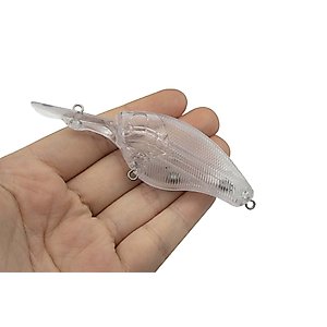 10PCS Unpainted Lure Blanks 10.10g 9.2cm with 6mm Free Fishing Eye Crankbait Baits Simulation Blank Body Clear Hard Baits Trout Salmon Minnow Lure Popper Lures Topwater Freshwater 203