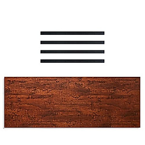 USHOW Computer Desk 63 inches Large Size Desk Writing Desk,Modern Simple Style PC Table,Black Metal Frame for Home Office,Sandalwood