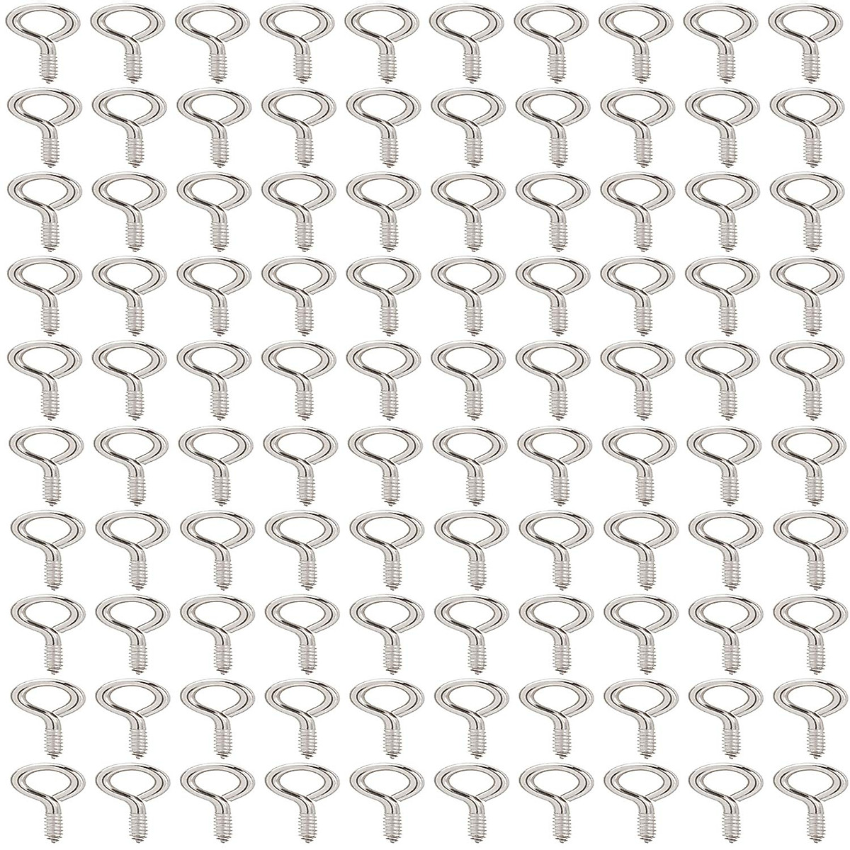 Axe Sickle Silver 1 inch Screw Eyes Metal Eye Hooks Small Eyelet Screws, 100 Pcs