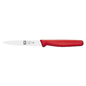 ICEL Serrated Paring Knife Set. Great for All Kind of Kitchen Prep work, Like Chopping Mincing Dicing. 6-Piece Set Includes One Red, Blue, Yellow, Green, Black and White knives Light 'n' Mighty