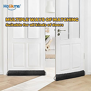Holikme Weighted Door Draft Stopper 36inch, Heavy Duty Under Door Draft Blocker Bottom Door Seal Noise and Air, Door Guard Saving Energy, Black
