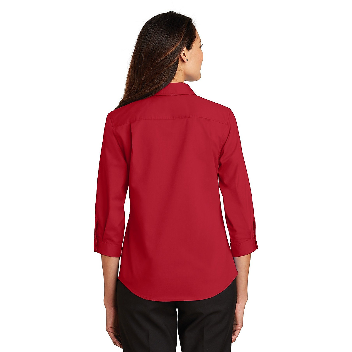 Port Authority Ladies 3/4-Sleeve SuperPro Twill Shirt Rich Red