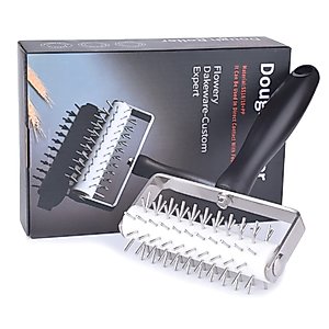 Pizza Dough Docker - EVNSIX Pastry Docker Roller with Stainless Steel Spikes for Homemade Baking Cake crackers Pie Hole Maker,Prevent Dough from Blistering,Commercial Kitchen Pizza Making Accessories