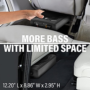 Planet Audio P8AWK Low Profile 8 Inch Under Seat Powered Car Subwoofer - 800 High Output, Built-in Amplifier, for Truck, Boxes and Enclosures, Remote Subwoofer Control