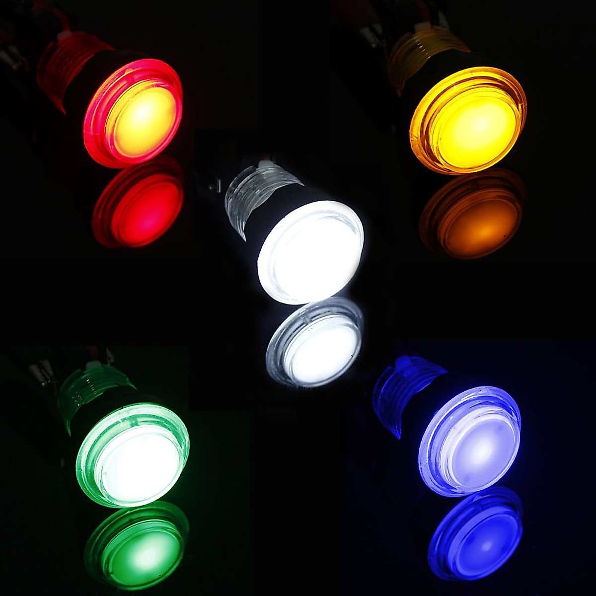 EG STARTS 10x New 12V LED lit Arcade Push Buttons with Micro Switch for Jamma Mame Games Parts Multicade Choice of 5 Colour