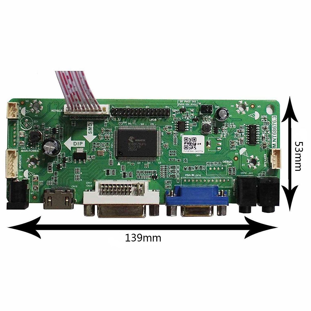 HDMI+VGA+DVI+Audio Input LCD Controller Board For LP156WF6 SP 11.6" 13.3" 14" 15.6" 17.3" 1920x1080 30Pins edp LCD Screen