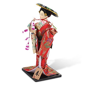 FAVOMOTO Japanese Geisha Ornaments Japanese Kabuki Doll Japanese Kimono Hotel Decoration Ornaments Japanese Films Desk Top Decor Toys for Girls Crafts Japanese-Style Cloth Office