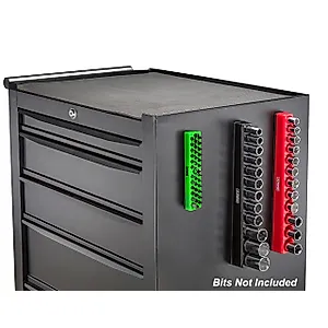 ARES 60013 - Green 37 Hole Hex Bit Organizer with Strong Magnetic Base - Keep Your Favorite Specialty, Drill, Tamper & Quick Change Bits Conveniently Organized and Accessible