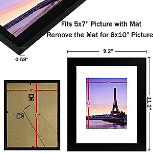 8X10 Picture Frame Set of 4, Picture Frames Collage Wall Decor,5x7 with Mat or 8x10 Without Mat, Picture Frames 8 by 10 for Table Top Display Pictures Wall Gallery Picture Frames Easter Decorations