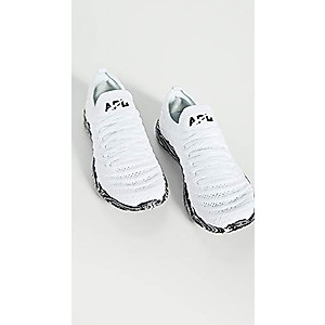 APL: Athletic Propulsion Labs Women's Techloom Wave Sneakers, White/Black/Marble, 9.5 Medium US