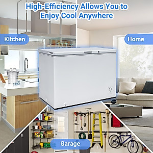 SMAD Mini Chest Freezer 3.5 Cu. Ft, Small Deep Freezer with Removable Basket, Adjustable Temperature, Manual Defrost, For Kitchen Apartment Office, White