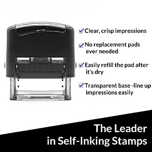 Teryiaco Large Return Address Stamps - up to 3 lines - customizable self-inking rubber stamps - many font choices for online customizati (Small 9/16" x 1-1/2")