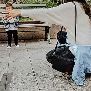 JJ Cole Bloomfield Modular Knapsack Diaper Bag, Ivory and Onyx