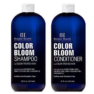 BOTANIC HEARTH Sulfate Free Shampoo and Conditioner - for Dry Damaged and Color Treated Hair - With Conditioning & Color Enhancing Ingredients - Color Safe Shampoo - For Men and Women -16 fl oz each