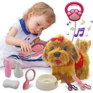 Toy Dog Walk and Bark, Sing, Tail, Lick, Repeat Toys for 2 +,3+,4+ Year Old Girl, Stuffed Puppy for Boys, Girls & Baby Gift Birthday Gifts