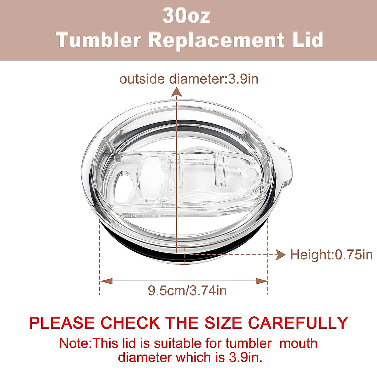 XccMe 30oz Tumbler Replacement Lids,2 Pack Spill Proof Splash Resistant Covers,Replacement Classic Stainless Steel Tumblers lids fit for YETI Rambler,Atlin, Juro, SUNWILL, Umite Chef and More