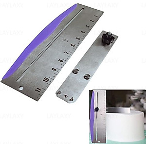 12 Inch Stainless Steel Cake Scraper, Leveler and Smoother, Icing Spatula, Perfect Tool for Icing, Frosting, Cream Edge. Adjustable Kitchen Spatula for Mousse, Cheese & Cream Cake