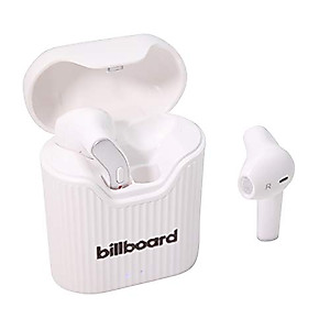 Billboard Bluetooth 5.0 True Wireless Stereo Earbuds with Charging Case, White/Gray (BB2808)