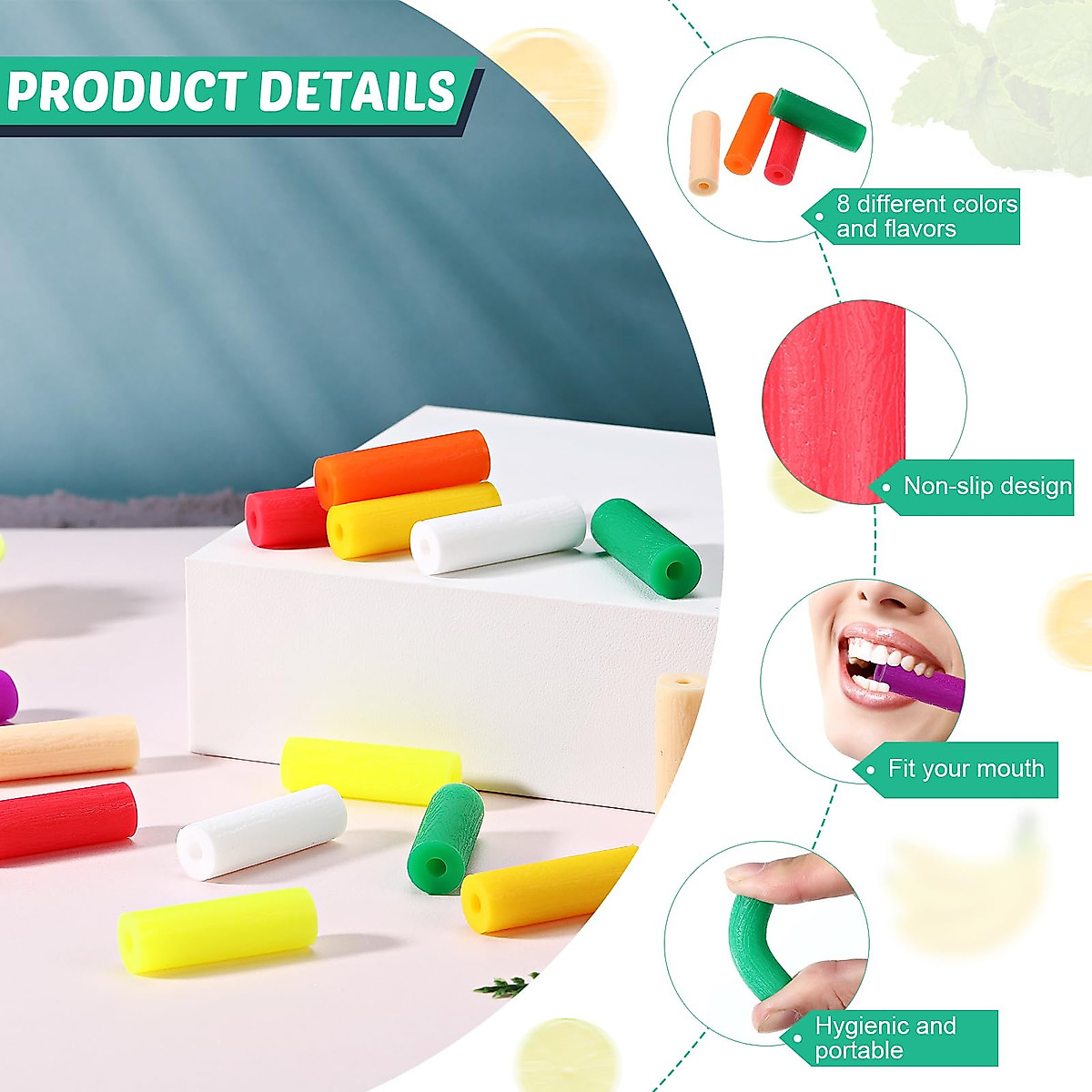 80 Pieces Chew Aligner Tray Seaters Colorful Aligner Seater Chew Chompers, 8 Colors