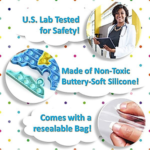 Puzzle Toy World Map Countries & Continents Pop Toy Stress Relief Sensory for Girls Boys Educational Learning Geography Earth Learning Tool Preschool Elementary Stocking Stuffer