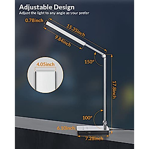 LEPOWER Bright LED Desk Lamp - 900LM 24W Eye-Caring Desk Light with Dual USB Charging Ports, Touch Control Table Light with 50 Dimmable Lighting Modes & 3 Modes Timer for Home, Office, Study