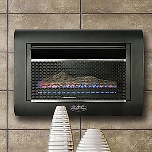Duluth Forge Ventless Linear Wall Gas Fireplace - 26,000 BTU, T-STAT, Model DF300L