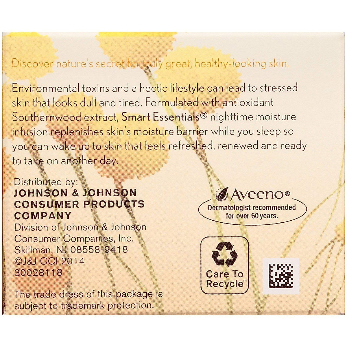 Aveeno Smart Essentials Nighttime Moisture Infusion Facial Moisturizer, 1.7 Ounce