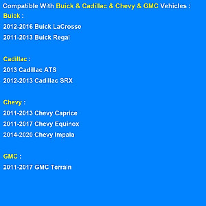 Gas Cap, Fuel Cap Replace GT337 Compatible with Buick Cadillac Chevy GMC - 2012-2016 LaCrosse, 2011-2013 Regal Caprice, 2011-2017 Equinox, 2014-2020 Impala, 2011-2017 Terrain, 2012-2013 SRX, 2013 ATS