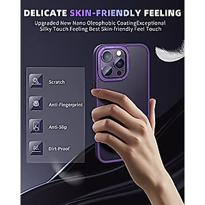 Dadanism iPhone 14 Pro Max Case - Military Grade Drop Protection, Skin-Friendly Matte-Coated Back, Advanced Camera Protection Ring, Anti-Scratch Anti-Fingerprint, Purple