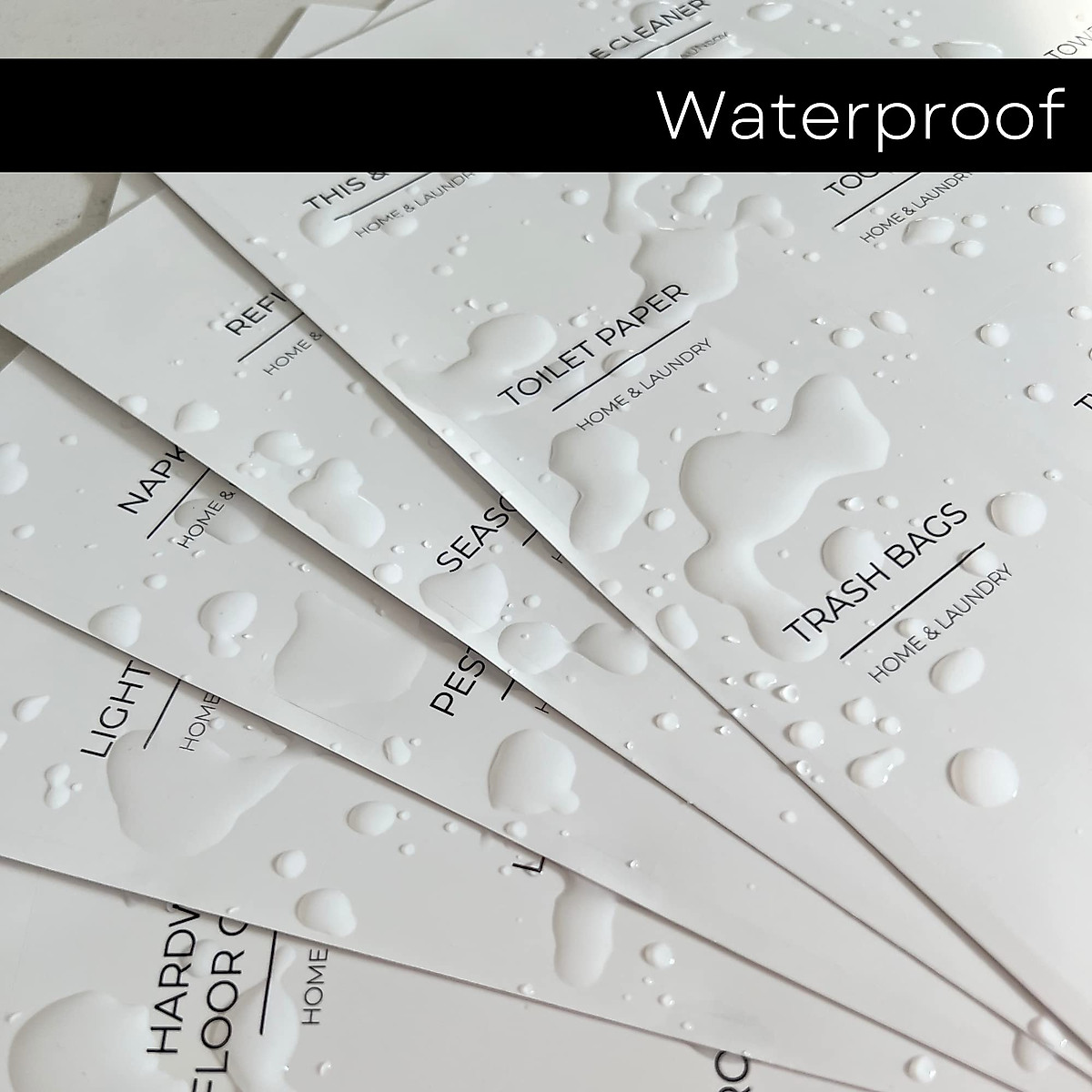 HON Home Laundry Labels for Containers | White Minimalist Preprinted & Jars | Storage Bins | Organization |, HNCHLW003