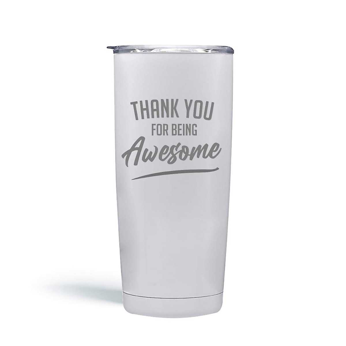 Thank you for Being Awesome 20oz Stainless Steel Tumbler - Thank you Gifts - Gifts for Women Coworker Gifts - Boss Gifts - Teacher Gifts - Thank You Gift for Best Friends - Gifts for Friends (White)