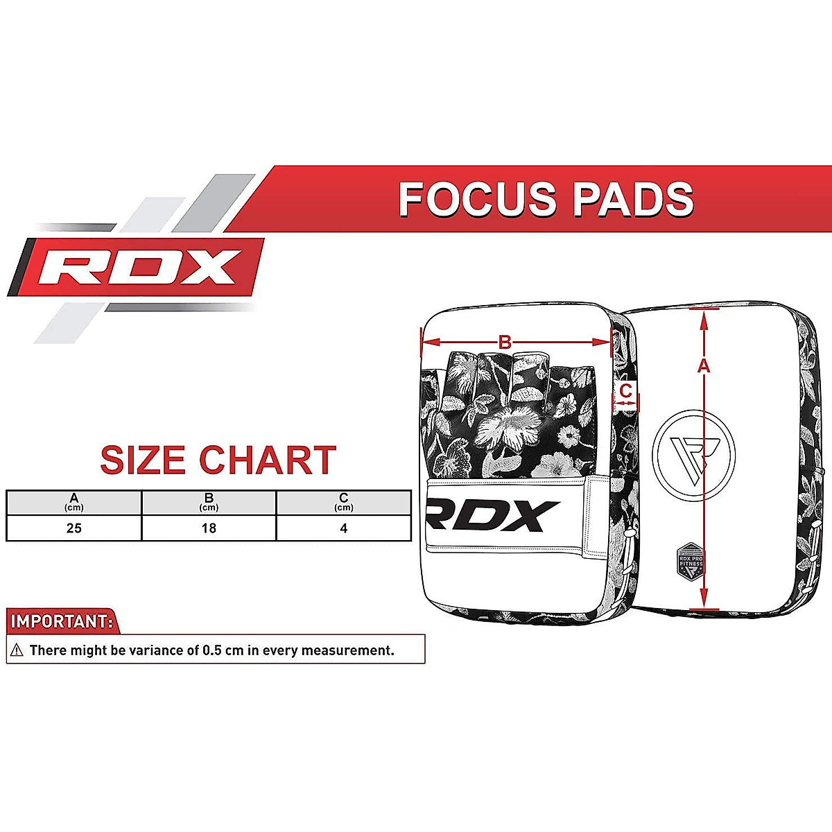 RDX Women Boxing Pads Focus Mitts, Ladies Flora Skin Hook and Jab Target Hand Pads, Great for Muay Thai, Martial Arts, MMA, Kickboxing, Karate Training, Padded Punching, Coaching Strike Shield