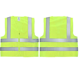 Neiko 53963A High Visibility SAFETY Vest with 2 Pockets, ANSI/ISEA Standard, Color Neon, Size XL, X-Large, Yellow
